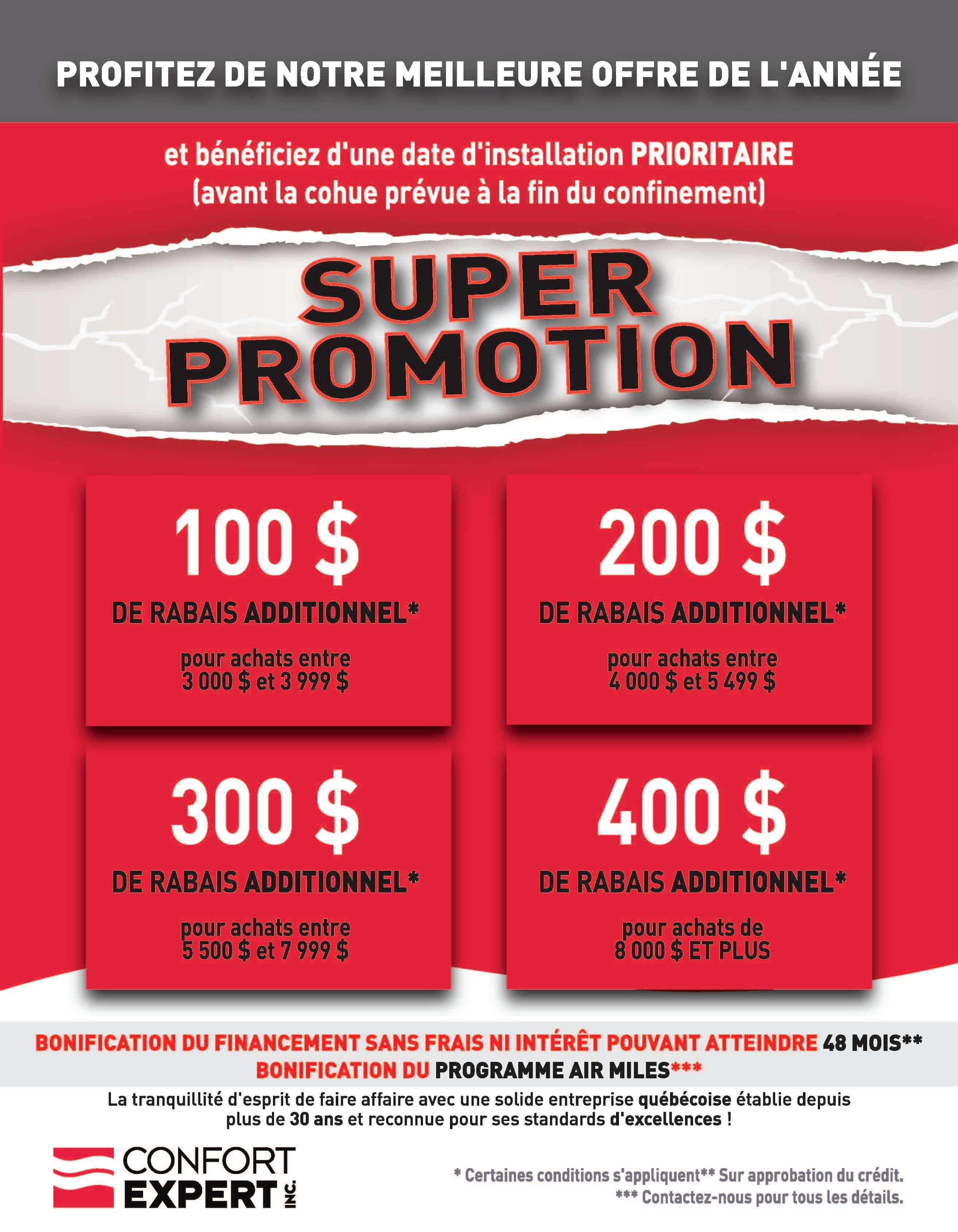 Promotions service chauffage climatisation | Confort Expert